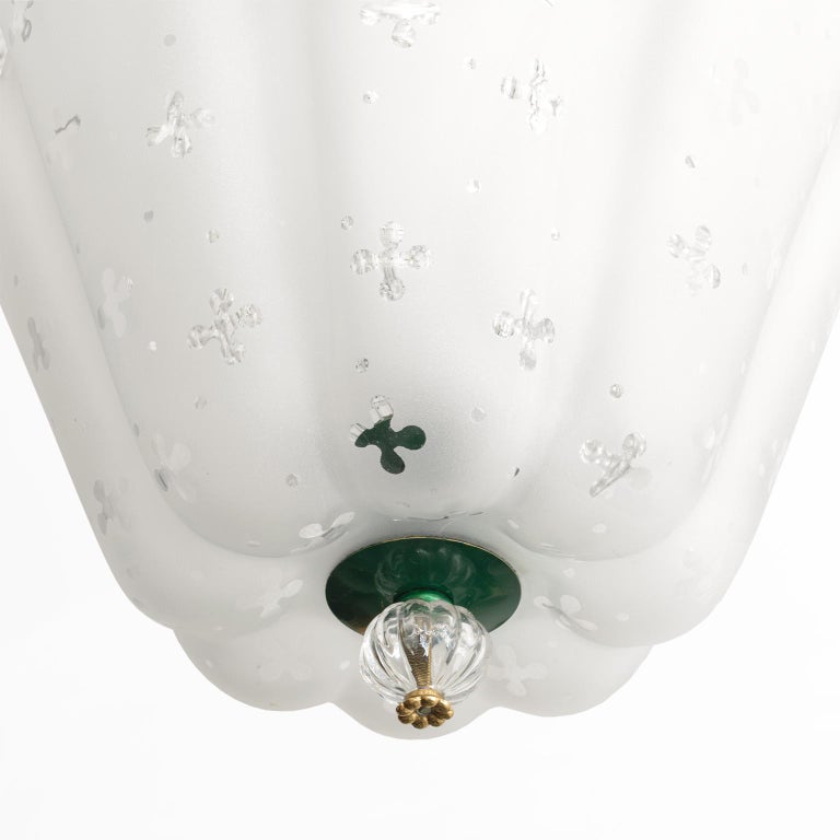 Nils Landberg Designed Chandelier for Orrefors, Sweden, circa 1940s For ...