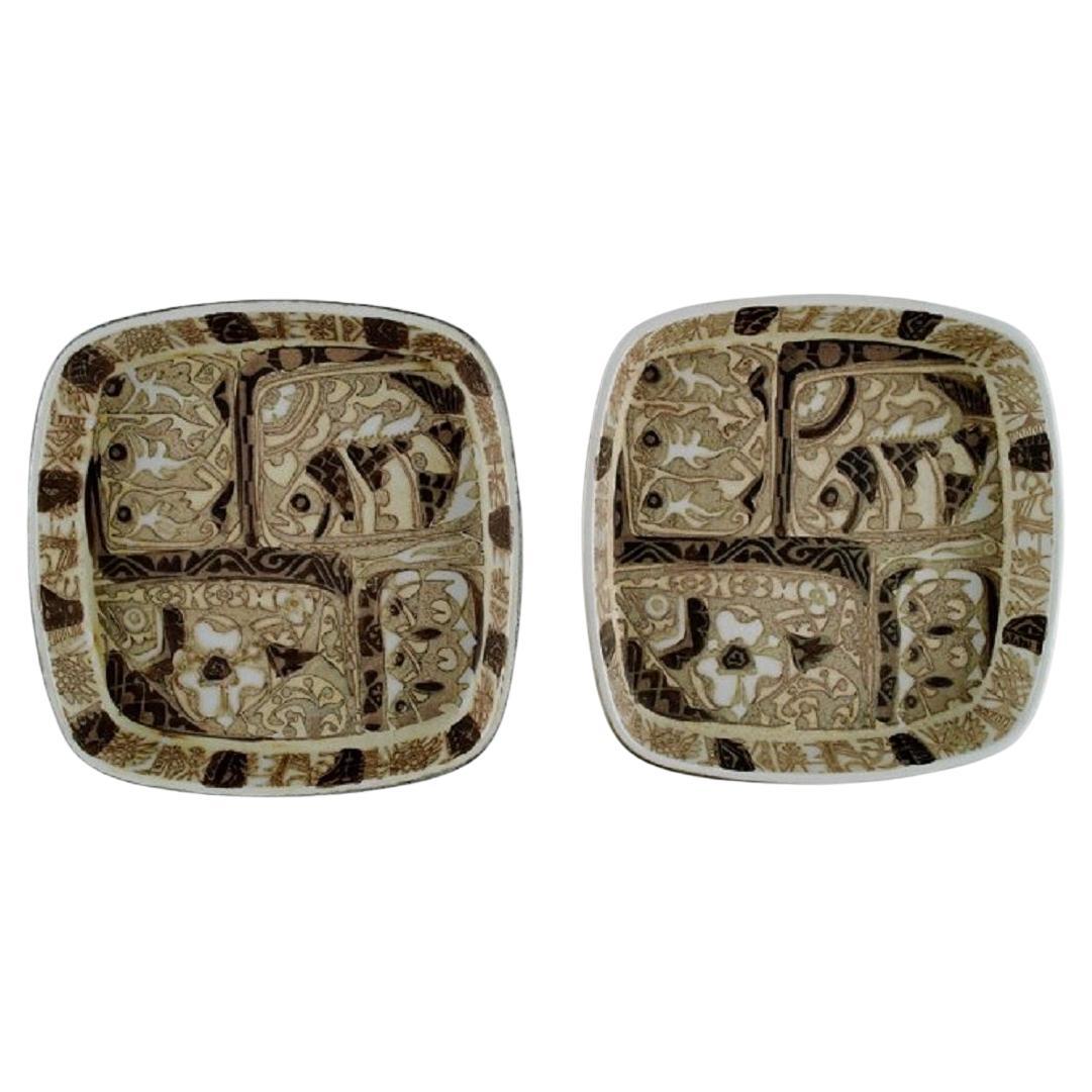 Nils Thorsson and Johanne Gerber for Aluminia, Royal Copenhagen, Two ...