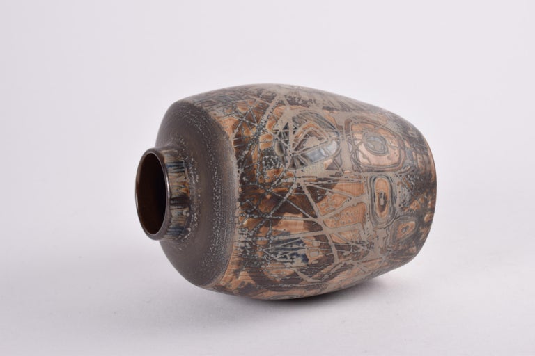 Nils Thorsson for Royal Copenhagen "Baca" Budded Vase Brown, Danish Modern 1970s For Sale at 1stDibs