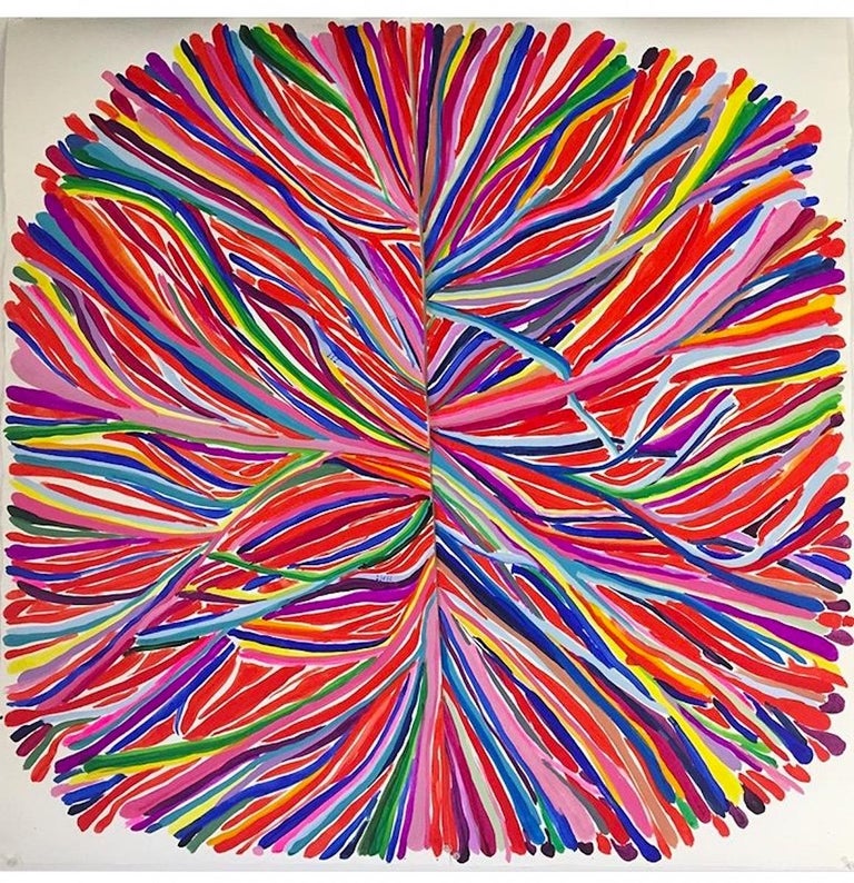 Nina Bovasso - Unique Red Flame Square Diptych on Paper For Sale at 1stDibs