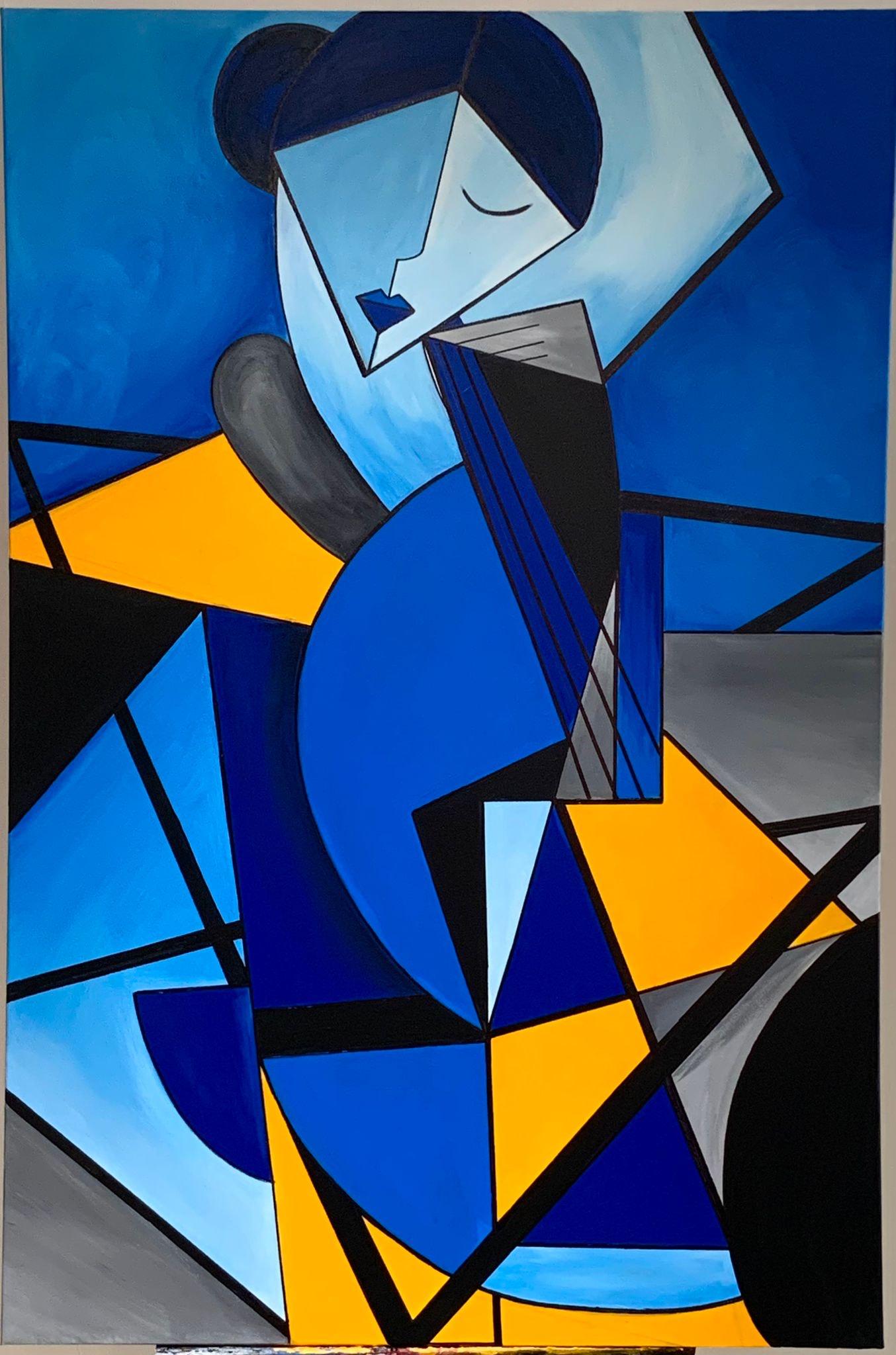 Nina Koroleva - "Charisma" Abstract Acrylic Painting 47" x 31" inch by ...