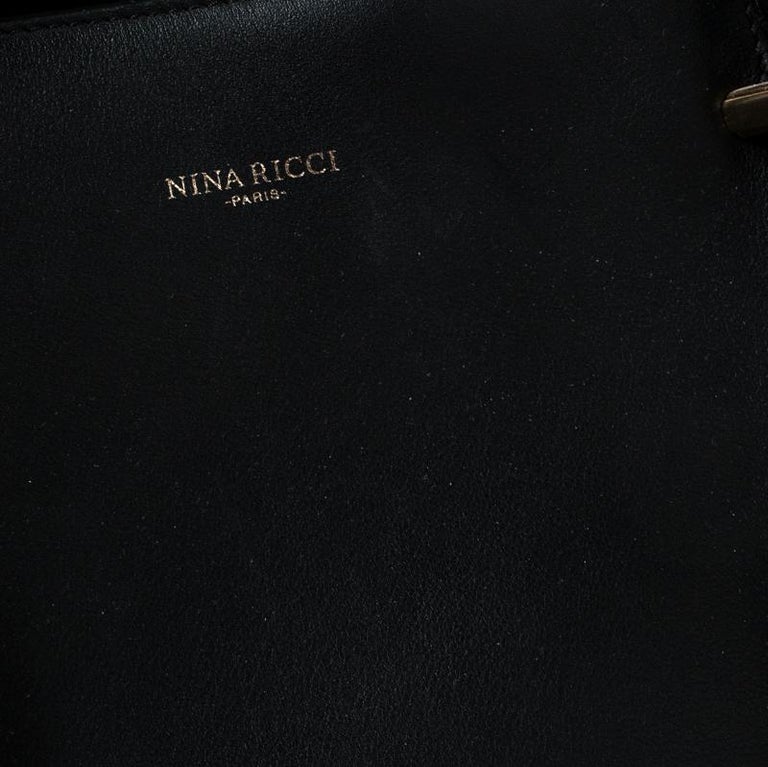 Nina Ricci Black Leather and Suede Medium Marche Tote For Sale at 1stDibs