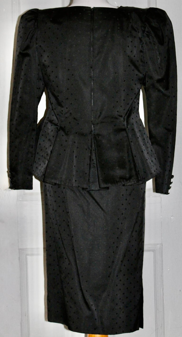 Nina Ricci 'Boutique' Paris Black Silk Suit For Sale at 1stDibs