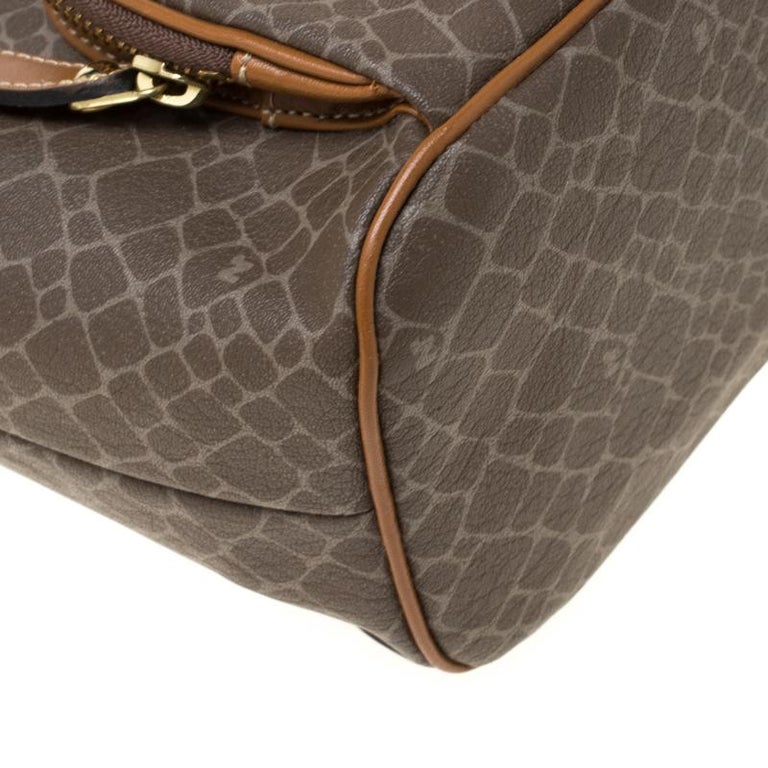 Nina Ricci Brown Print Coated Canvas and Leather Flap Backpack For Sale ...