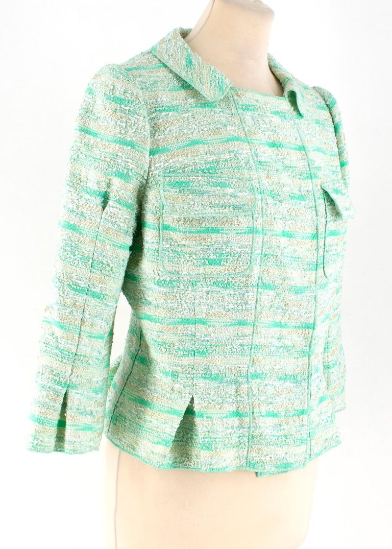 Nina Ricci Green Wool Tweed Jacket - Size US 8 For Sale at 1stDibs