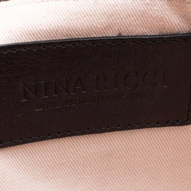 Nina Ricci Metallic Black Leather Flap Shoulder Bag at 1stdibs
