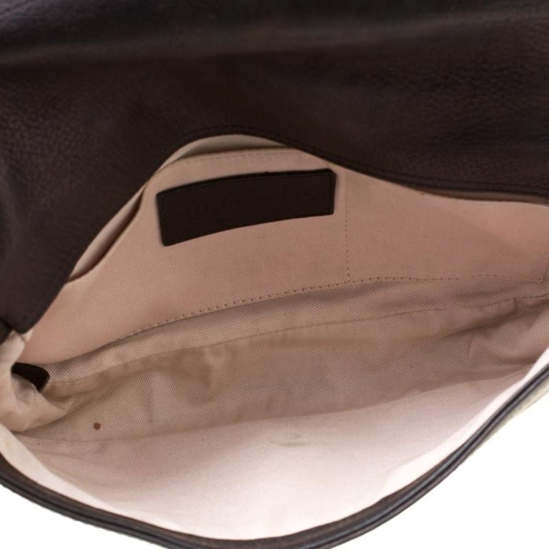 Nina Ricci Metallic Black Leather Flap Shoulder Bag at 1stdibs