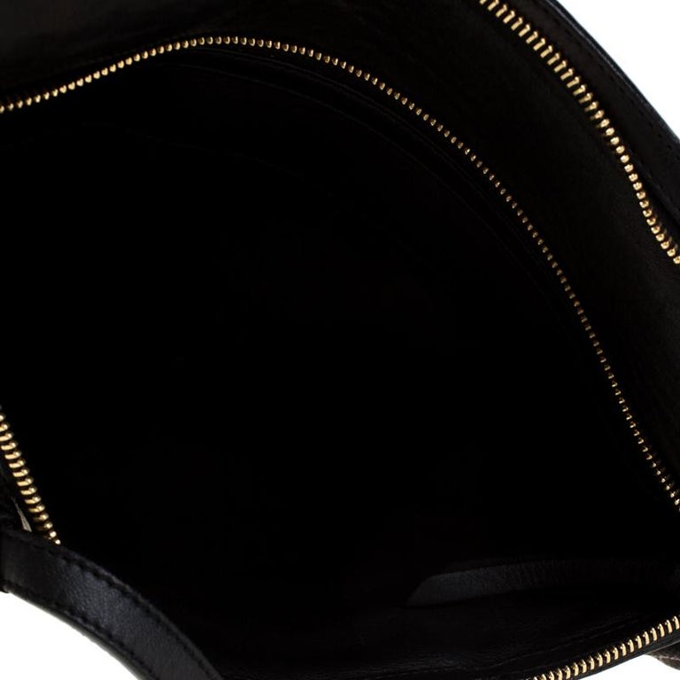 Nina Ricci Metallic Black Leather Ondine Zip Tote at 1stDibs