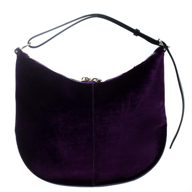 Nina Ricci Purple Velvet Kuti Hobo For Sale at 1stDibs