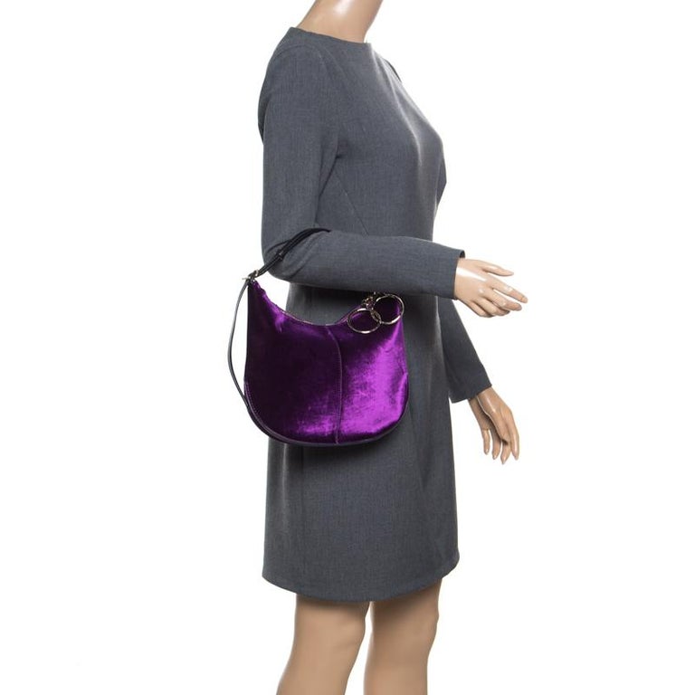 Nina Ricci Purple Velvet Kuti Hobo For Sale at 1stDibs