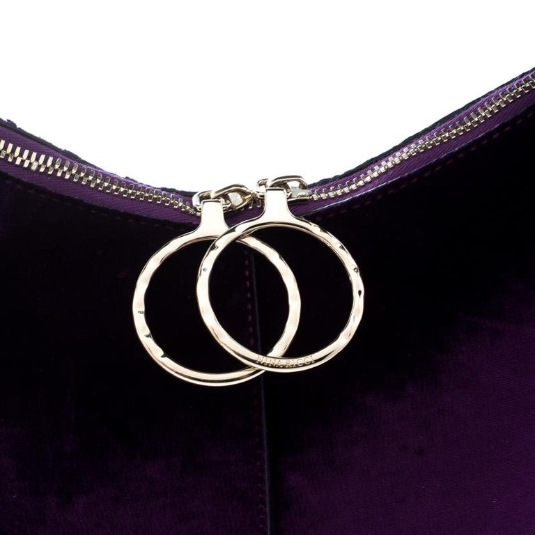 Nina Ricci Purple Velvet Kuti Hobo For Sale at 1stDibs