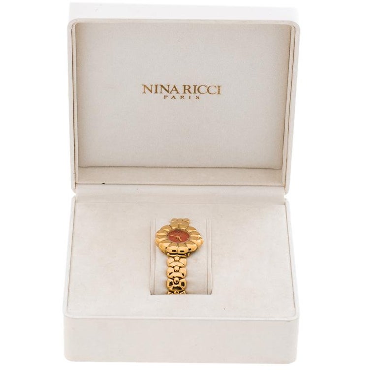 Nina Ricci Red Gold Tone SM 983 Women's Wristwatch 25 MM For Sale at ...