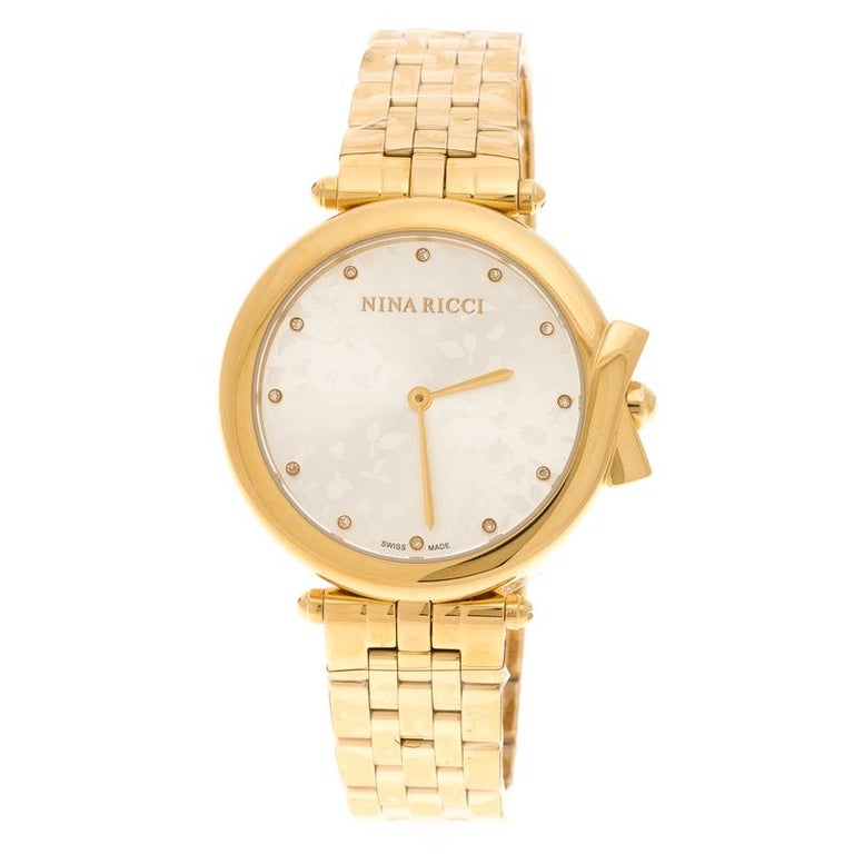 Nina Ricci Silver Gold-Plated Stainless Steel Classic Women's ...