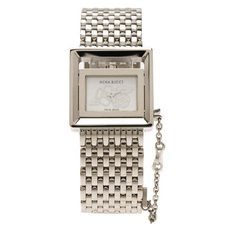 Nina Ricci Silver Stainless Steel N022 Women's Wristwatch 22MM For Sale ...