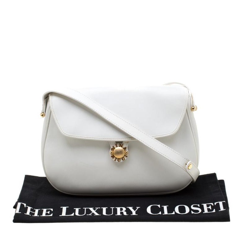 Nina Ricci White Leather Flap Shoulder Bag at 1stDibs
