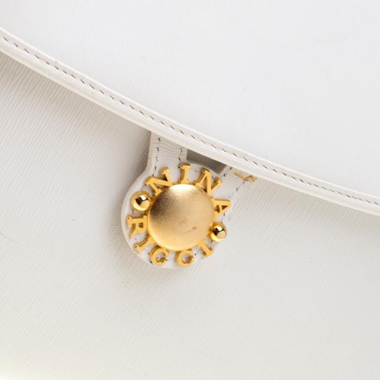 Nina Ricci White Leather Flap Shoulder Bag at 1stDibs