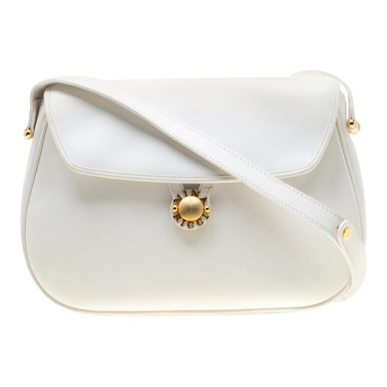 Nina Ricci White Leather Flap Shoulder Bag at 1stDibs