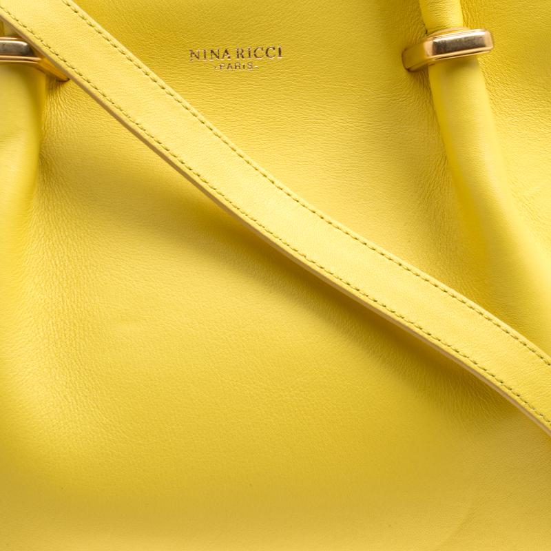 Nina Ricci Yellow Leather Small Marche Tote For Sale at 1stDibs ...