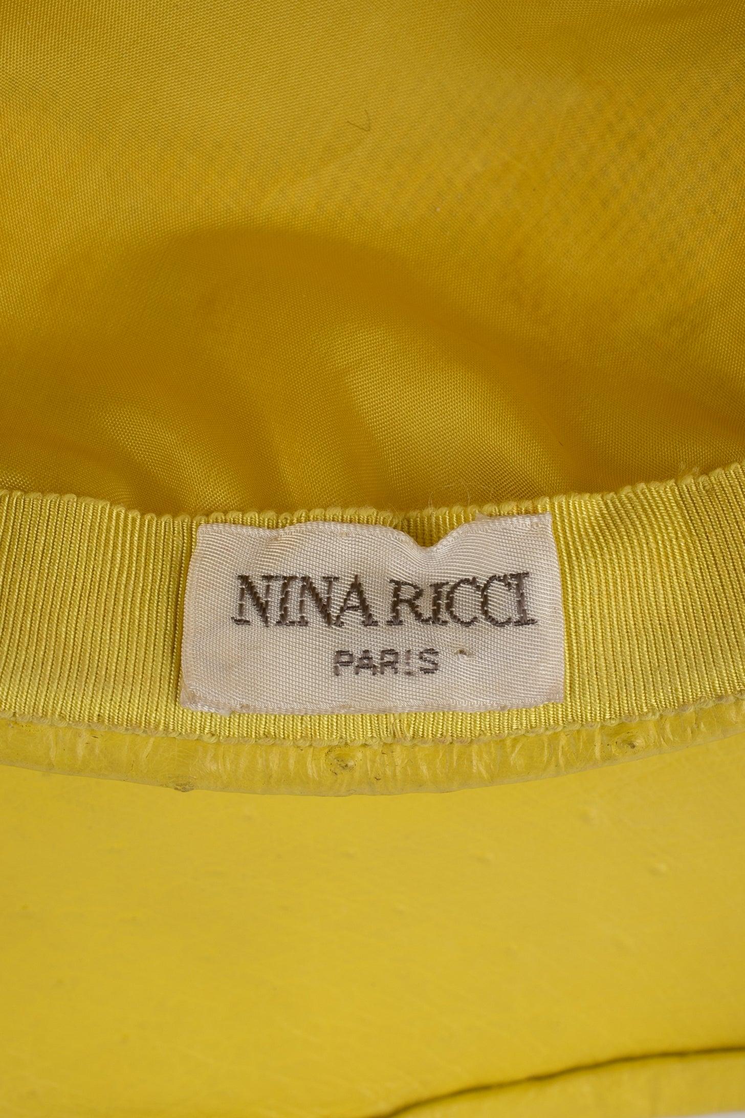 Nina Ricci Yellow Ostrich Leather Hat For Sale at 1stDibs