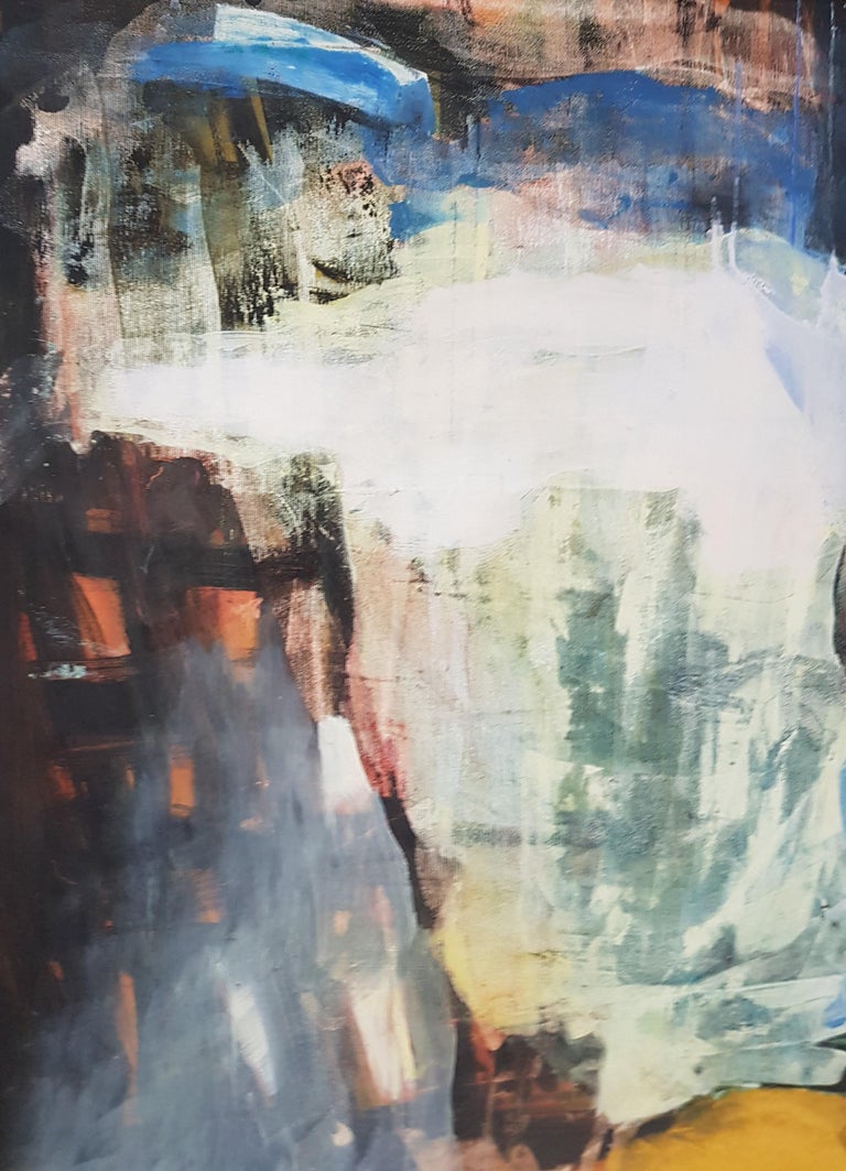 Nina Ruseva - Sunshine Passing Thru - Abstract Oil Painting Green Grey ...