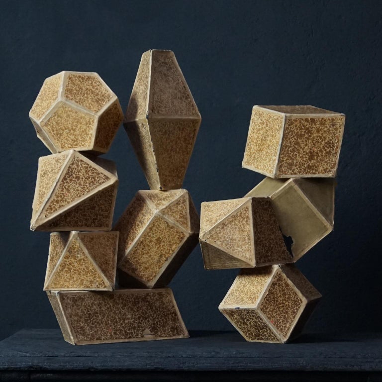 Nine 1920s Geometric Cardboard Science Crystals School Teaching ...