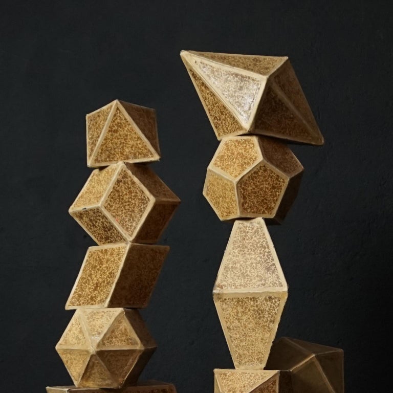 Nine 1920s Geometric Cardboard Science Crystals School Teaching ...