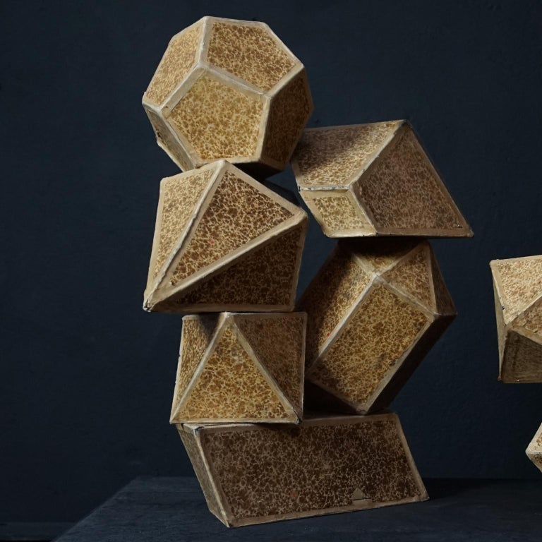 Nine 1920s Geometric Cardboard Science Crystals School Teaching ...