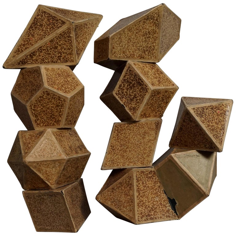 Nine 1920s Geometric Cardboard Science Crystals School Teaching ...