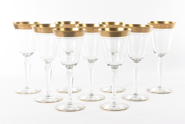 Nine Elegant Gold Trimmed Vintage Goblets, Tall, circa 1960 at 1stDibs ...
