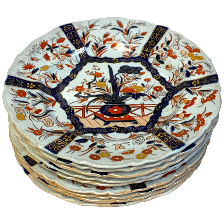 Nine Masons Ironstone Dinner Plates Imari /Indian Tree Pattern ...