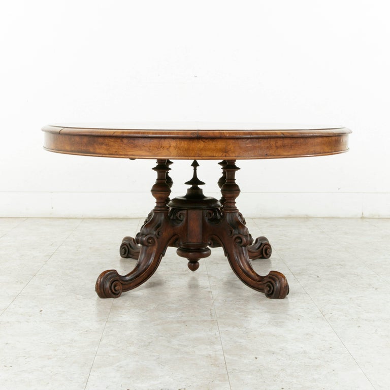 19th Century Burl Walnut and Marquetry English Loo Table or Coffee ...