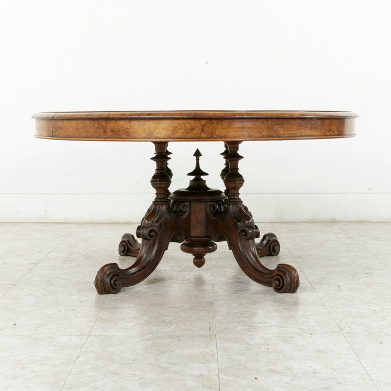 19th Century Burl Walnut and Marquetry English Loo Table or Coffee ...
