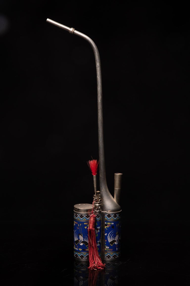 Nineteenth Century Chinese Water Pipe in Paktong For Sale at 1stDibs