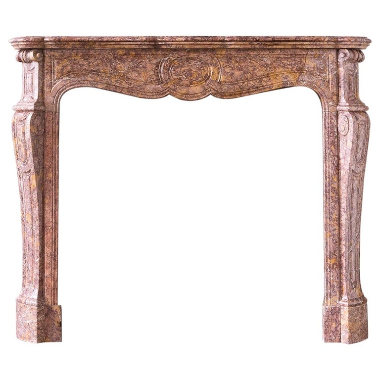 Nineteenth Century French Pompadour Fireplace in Brocatello Marble For ...