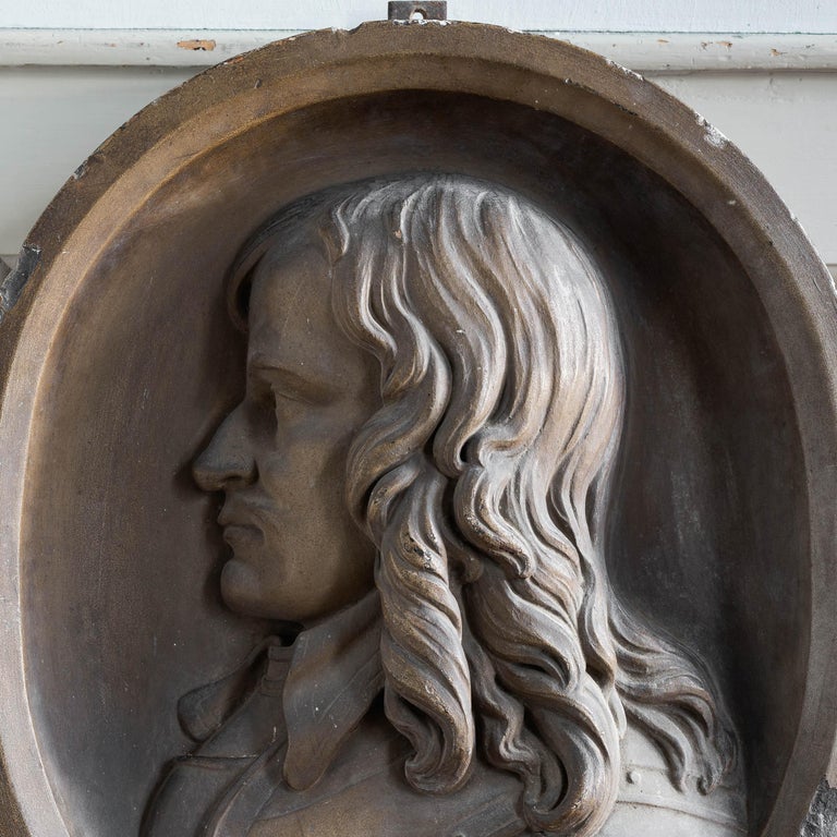 Nineteenth Century Plaster Portrait Medallion of John Hampden For Sale ...