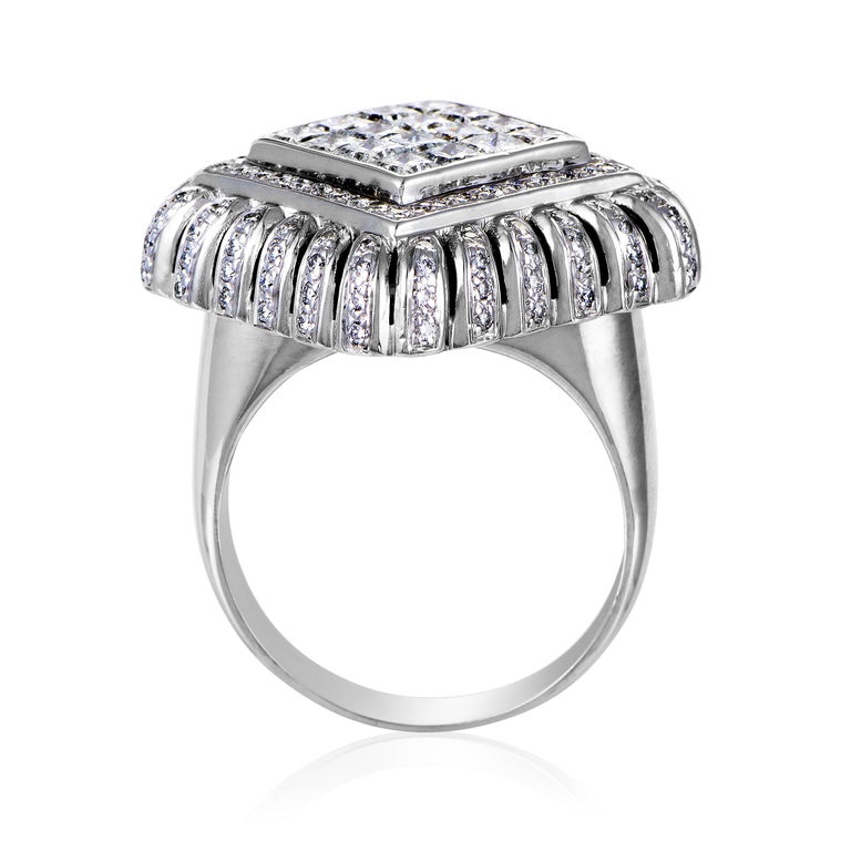 Nini 18 Karat White Gold Diamond Pave Ring at 1stDibs