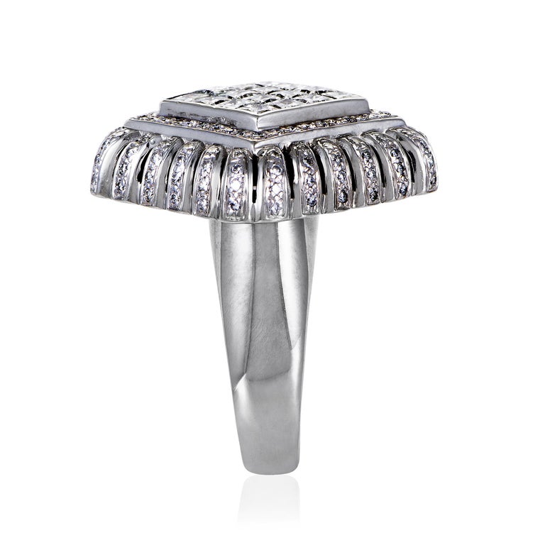 Nini 18 Karat White Gold Diamond Pave Ring at 1stDibs