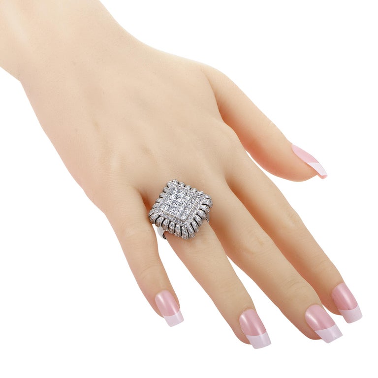 Nini 18 Karat White Gold Diamond Pave Ring at 1stDibs