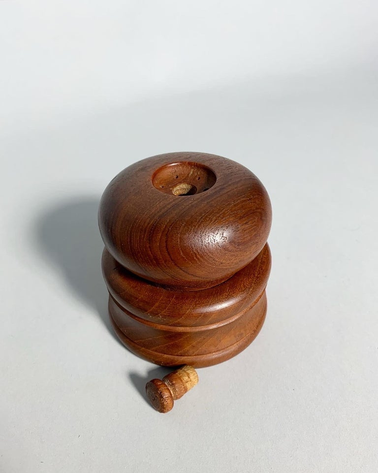 Nissen Denmark Pepper Mill Teak Integrated Salt Shaker, Mid-Century ...