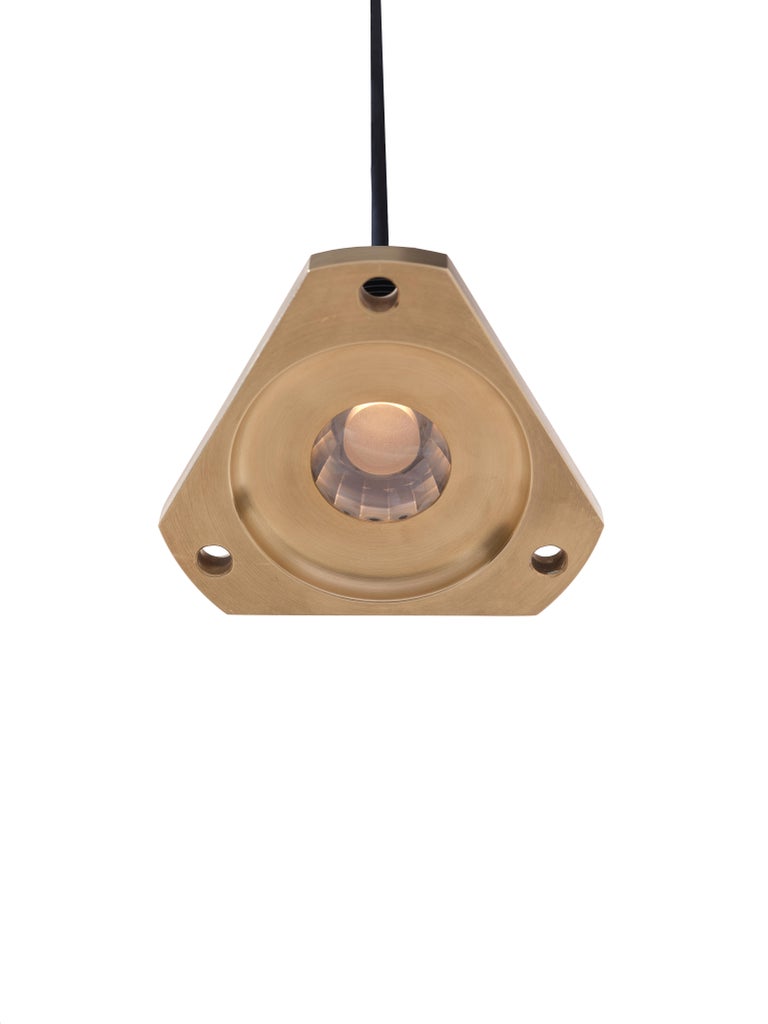 NITA Contemporary Satin Brass Pendant Spot Light For Sale at 1stDibs