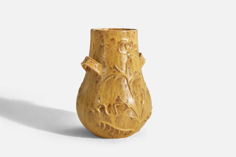 Nittsjö, Vase, Yellow-Glazed Earthenware, Sweden, 1940s For Sale at 1stDibs
