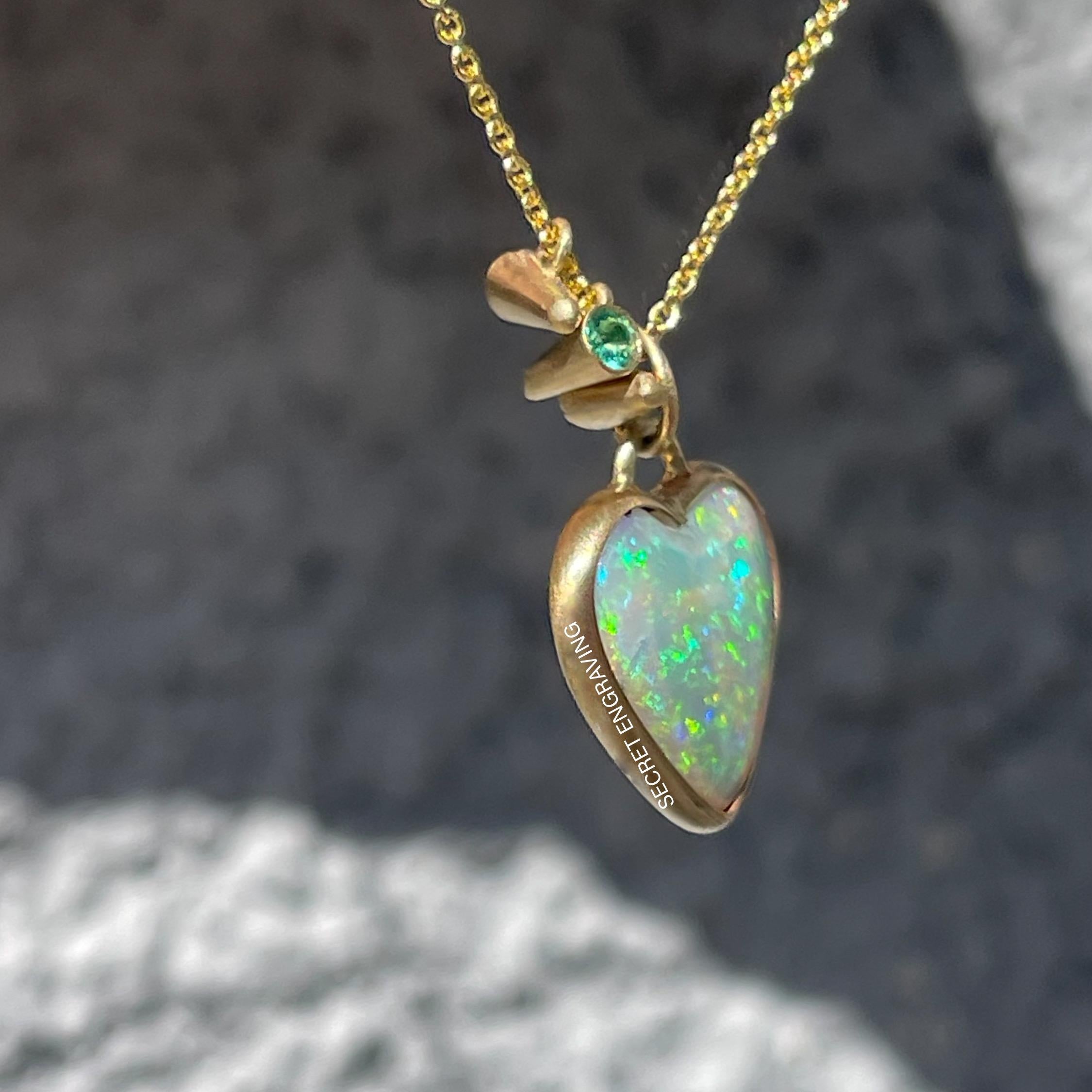 NIXIN Jewelry Spires of Affection Australian Opal Necklace, Emerald and ...