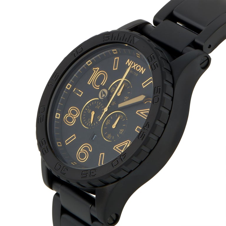 Nixon 51-30 Chrono Matte Black/Gold Watch A083-1041-00 at 1stDibs