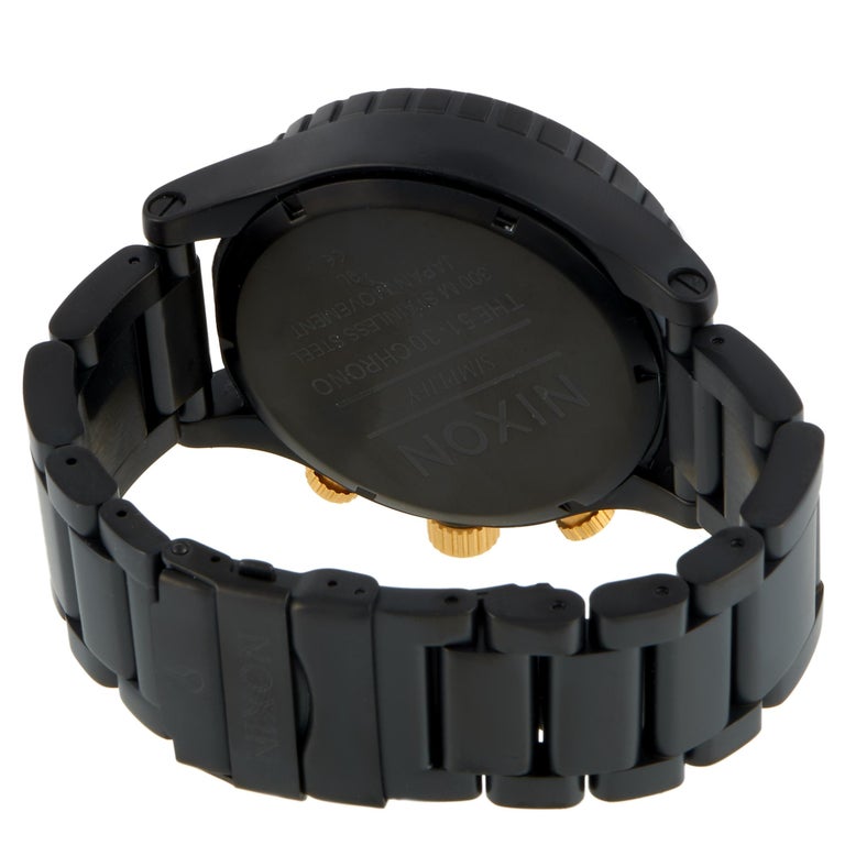 Nixon 51-30 Chrono Matte Black/Gold Watch A083-1041-00 at 1stDibs