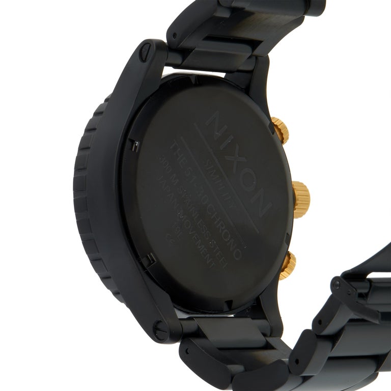 Nixon 51-30 Chrono Matte Black/Gold Watch A083-1041-00 at 1stDibs