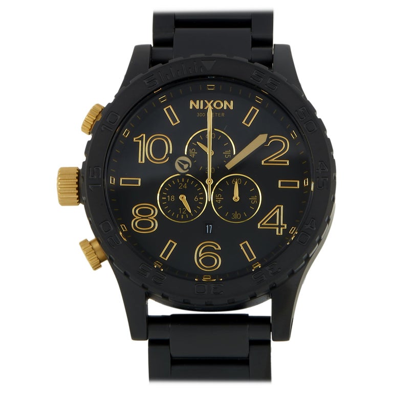 Nixon 51-30 Chrono Matte Black/Gold Watch A083-1041-00 at 1stDibs