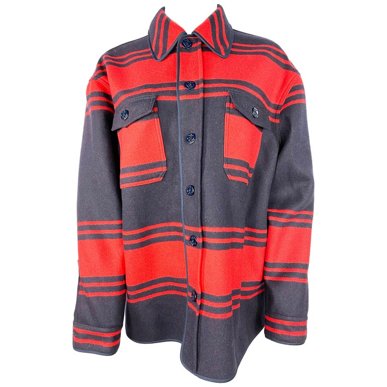 No. 21 Navy and Red Wool Shirt Jacket, Size 38 at 1stDibs | tokyoivory