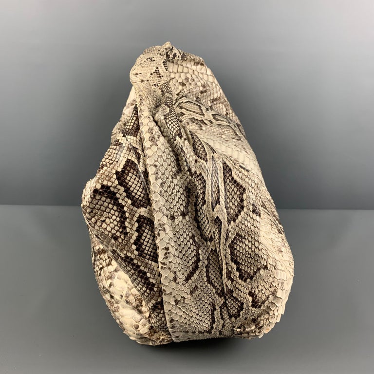 NO BRAND Beige Brown Snake Skin Hobo Handbag For Sale at 1stDibs