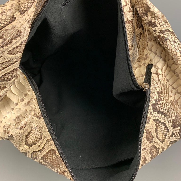 NO BRAND Beige Brown Snake Skin Hobo Handbag For Sale at 1stDibs