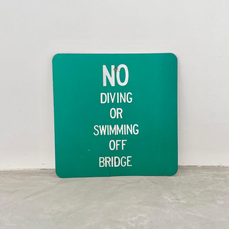 "No Diving" POOL Sign, 1980s USA For Sale at 1stDibs